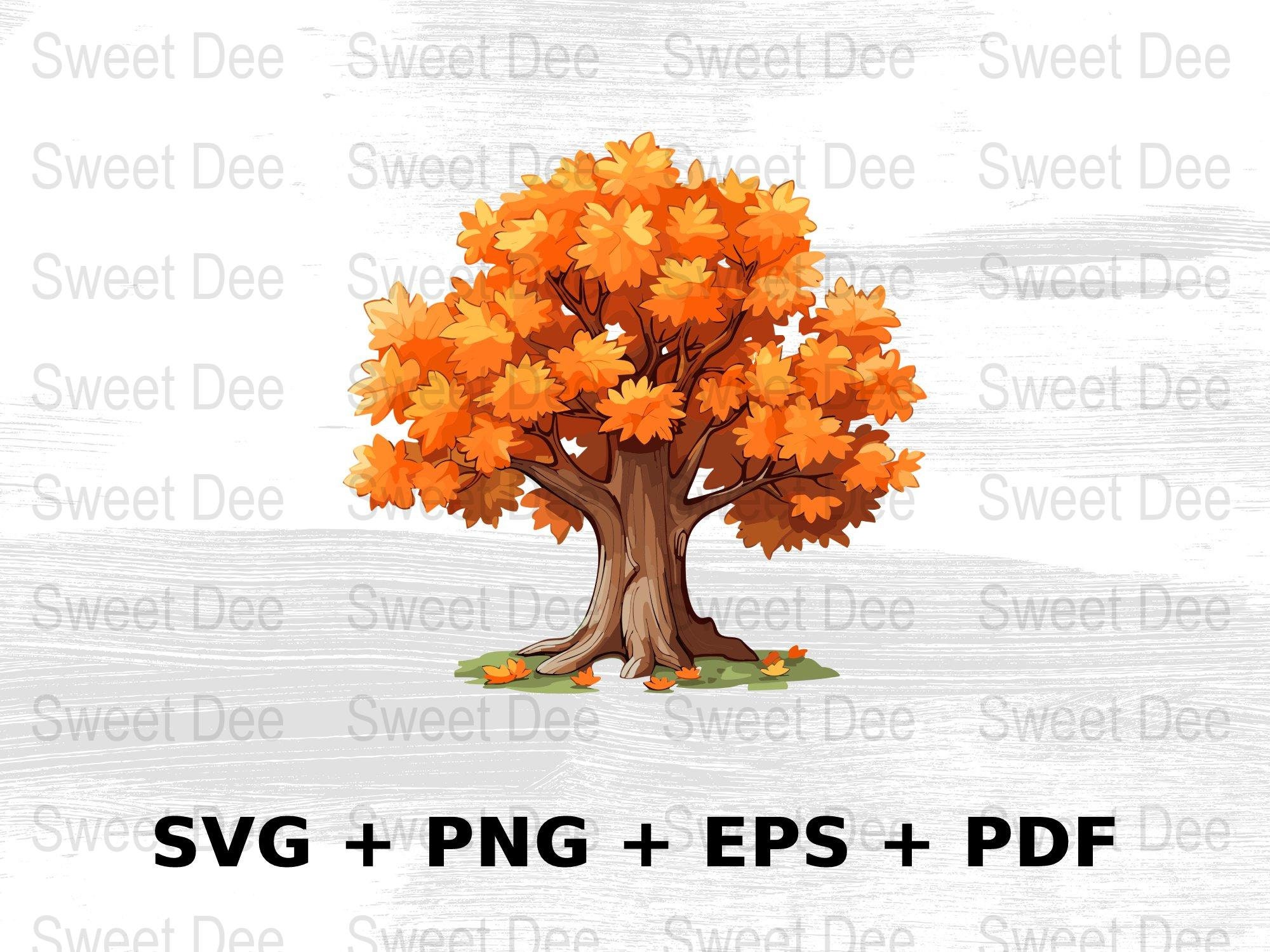 Cartoon Maple Tree Svg Png Eps, Commercial Use Clipart Vector Graphics ...