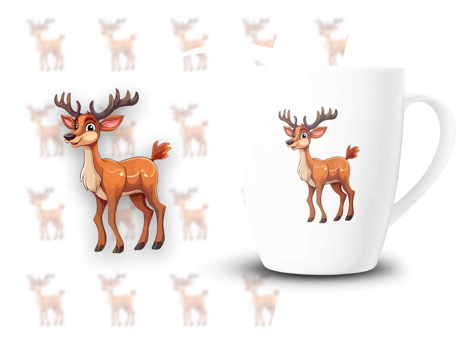 Cartoon Deer SVG Png Eps, Commercial Use Clipart Vector Graphics for ...