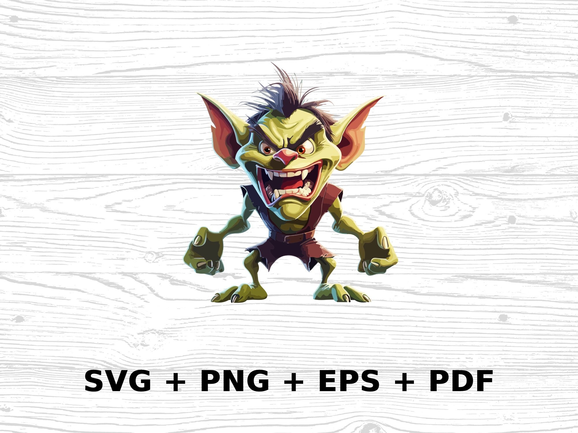 Cartoon Goblin SVG Png Eps, Commercial Use Clipart Vector Graphics for ...
