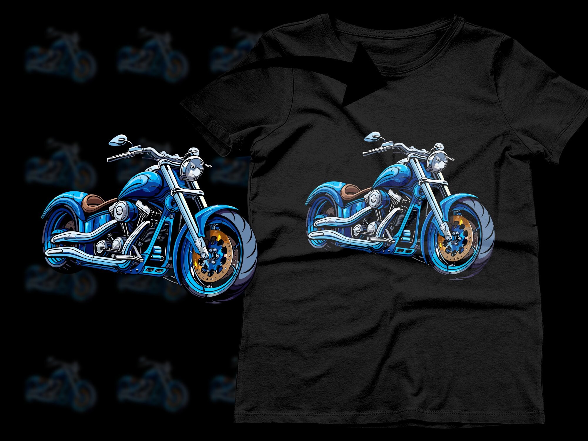 Cartoon Blue Motorcycle SVG Png Eps, Commercial Use Clipart Vector ...