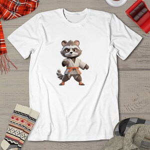 Cartoon Raccoon Karate SVG Png Eps, Commercial Use Clipart Vector ...