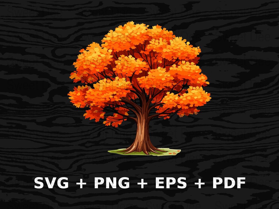 Cartoon Cute Maple Tree Svg Png Eps, Commercial Use Clipart Vector ...
