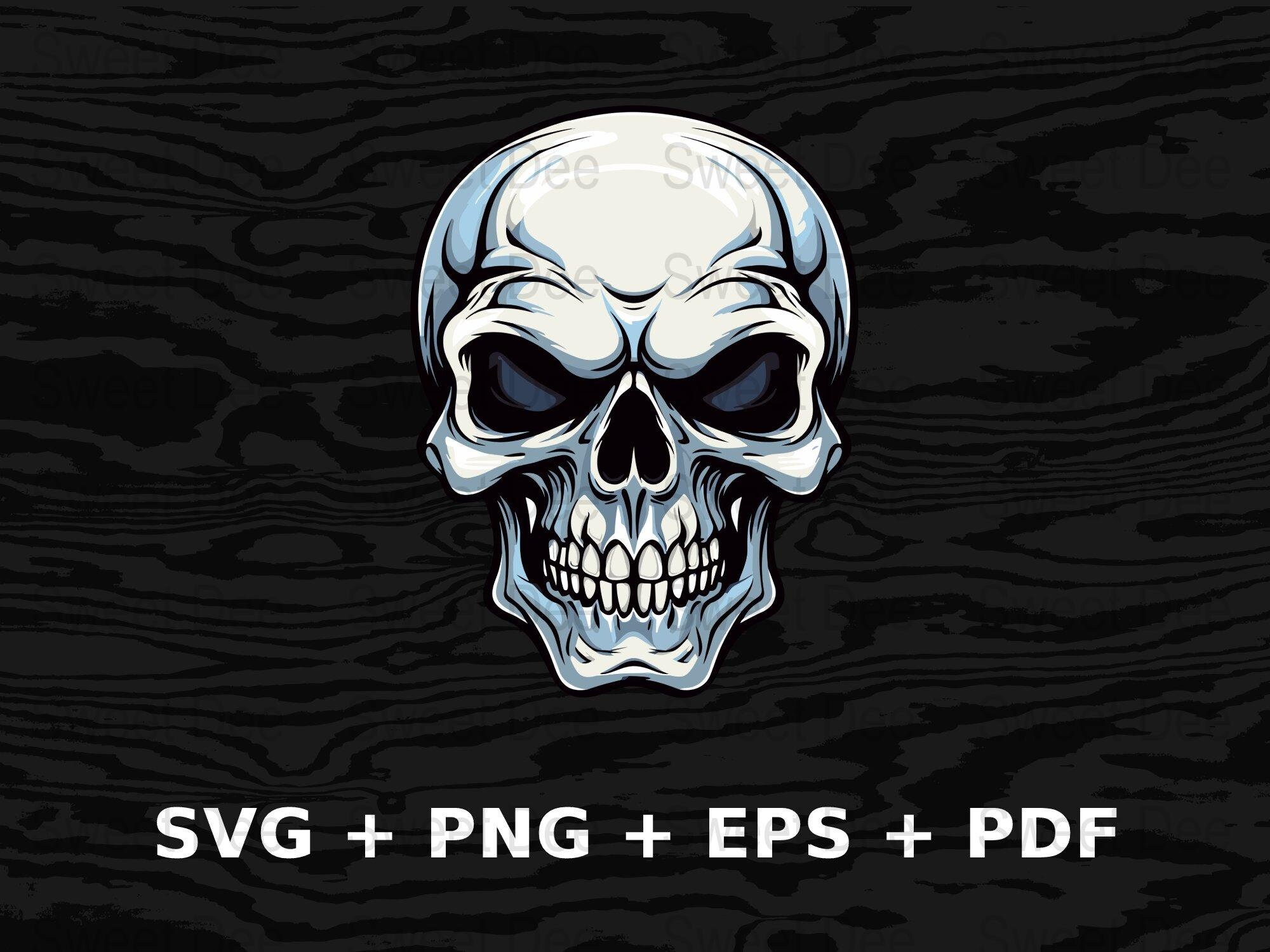 Cartoon Skull Svg Png Eps Commercial Use Clipart Vector - Etsy