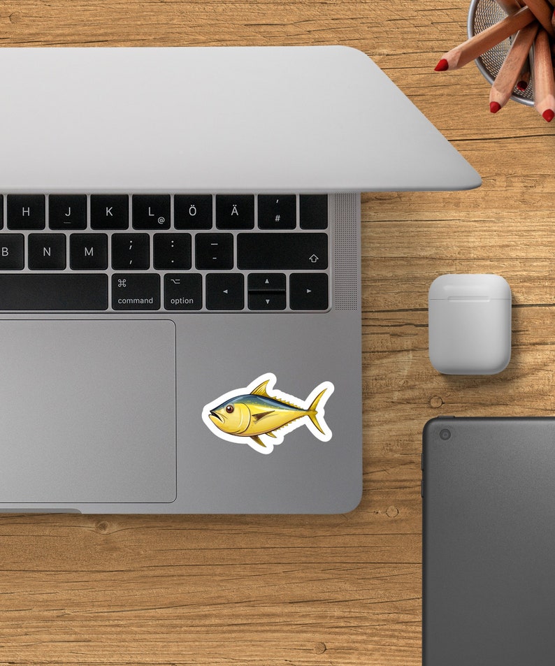 Cartoon Yellow Fin Tuna SVG Png Eps, Commercial Use Clipart Vector ...