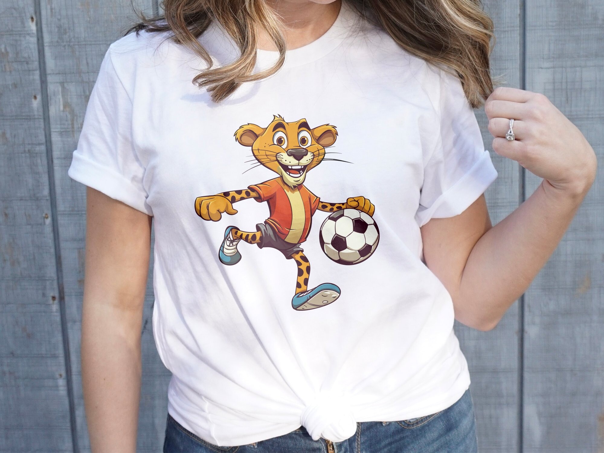 Cartoon Cheetah Playing Soccer SVG Png Eps, Commercial Use Clipart ...