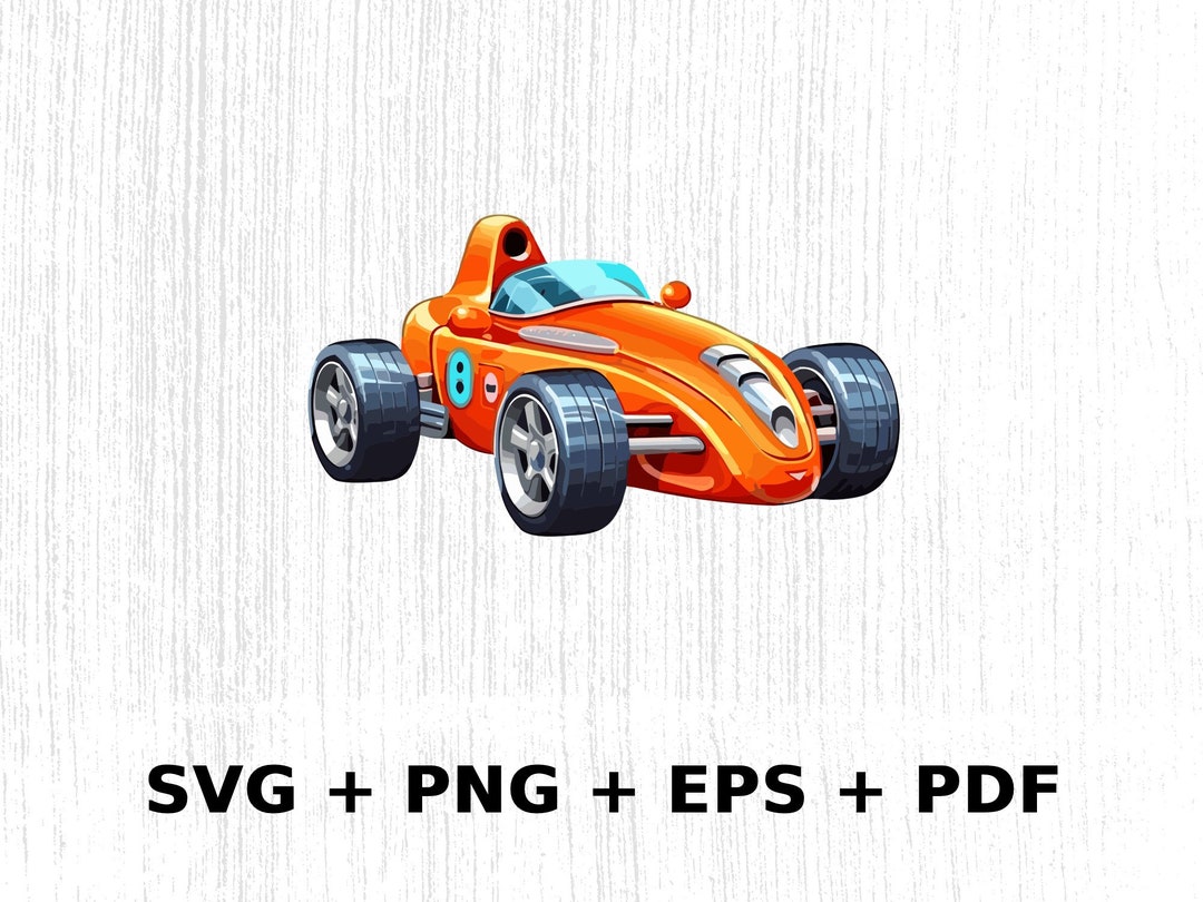 Race Car Clipart: Vector Graphics for T-shirts, Wall Art (digital ...