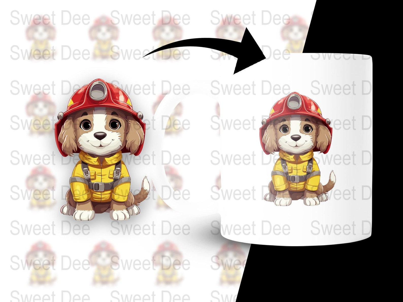 Cartoon Cute Dog Fireman Svg Png Eps, Commercial Use Clipart Vector ...