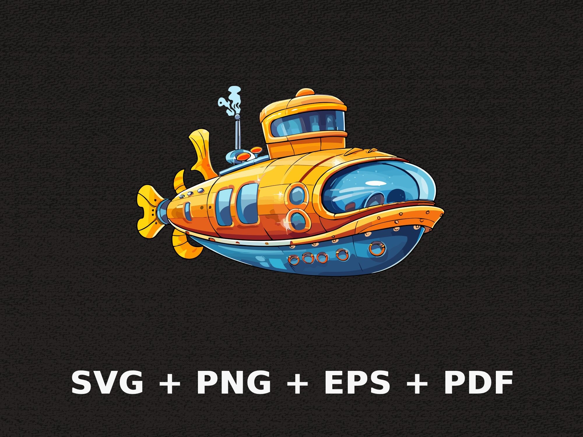 Submarine SVG Png Eps, Commercial Use Clipart Vector Graphics for Wall ...