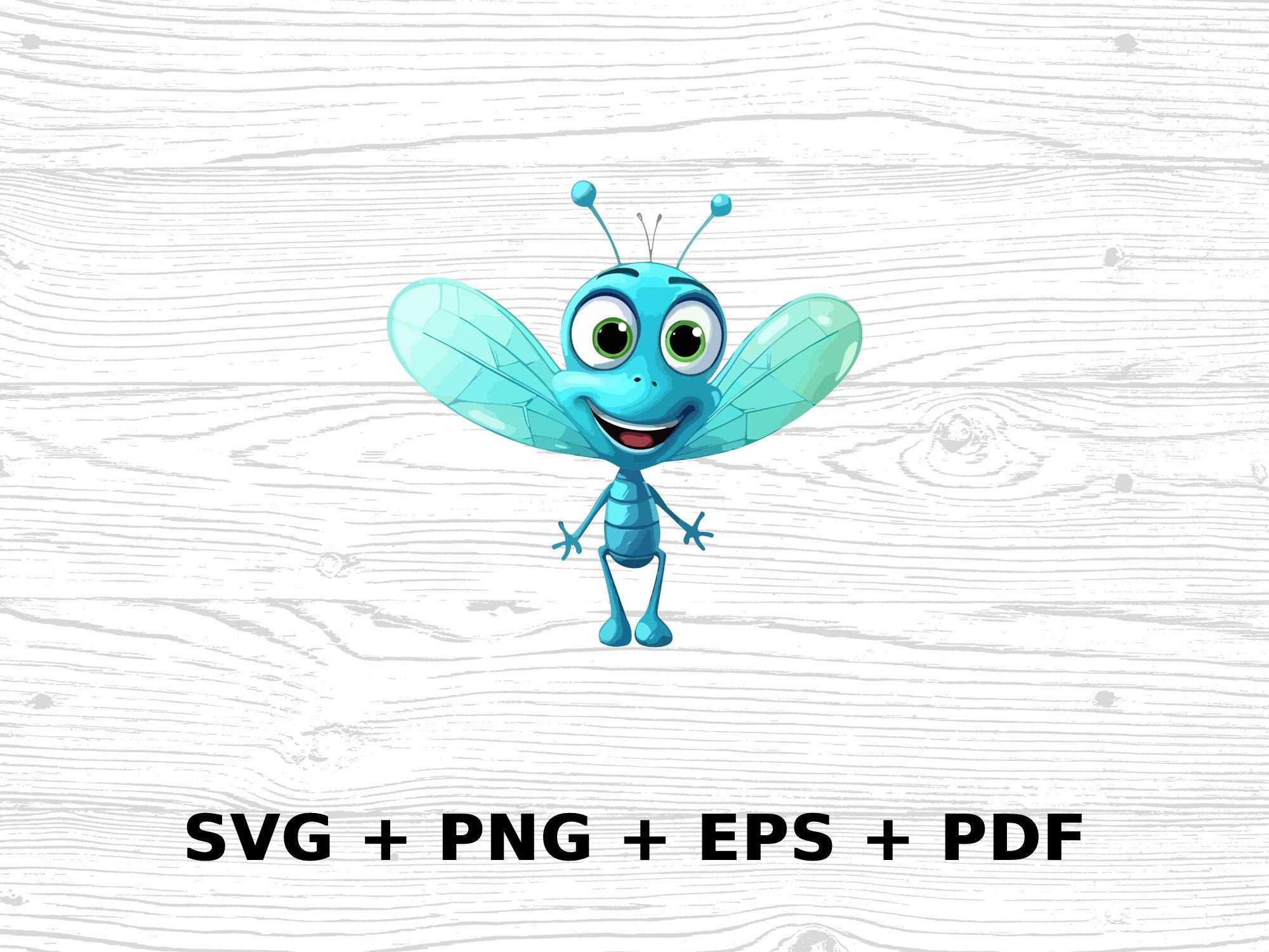 Cartoon Blue Bug SVG Png Eps, Commercial Use Clipart Vector Graphics ...