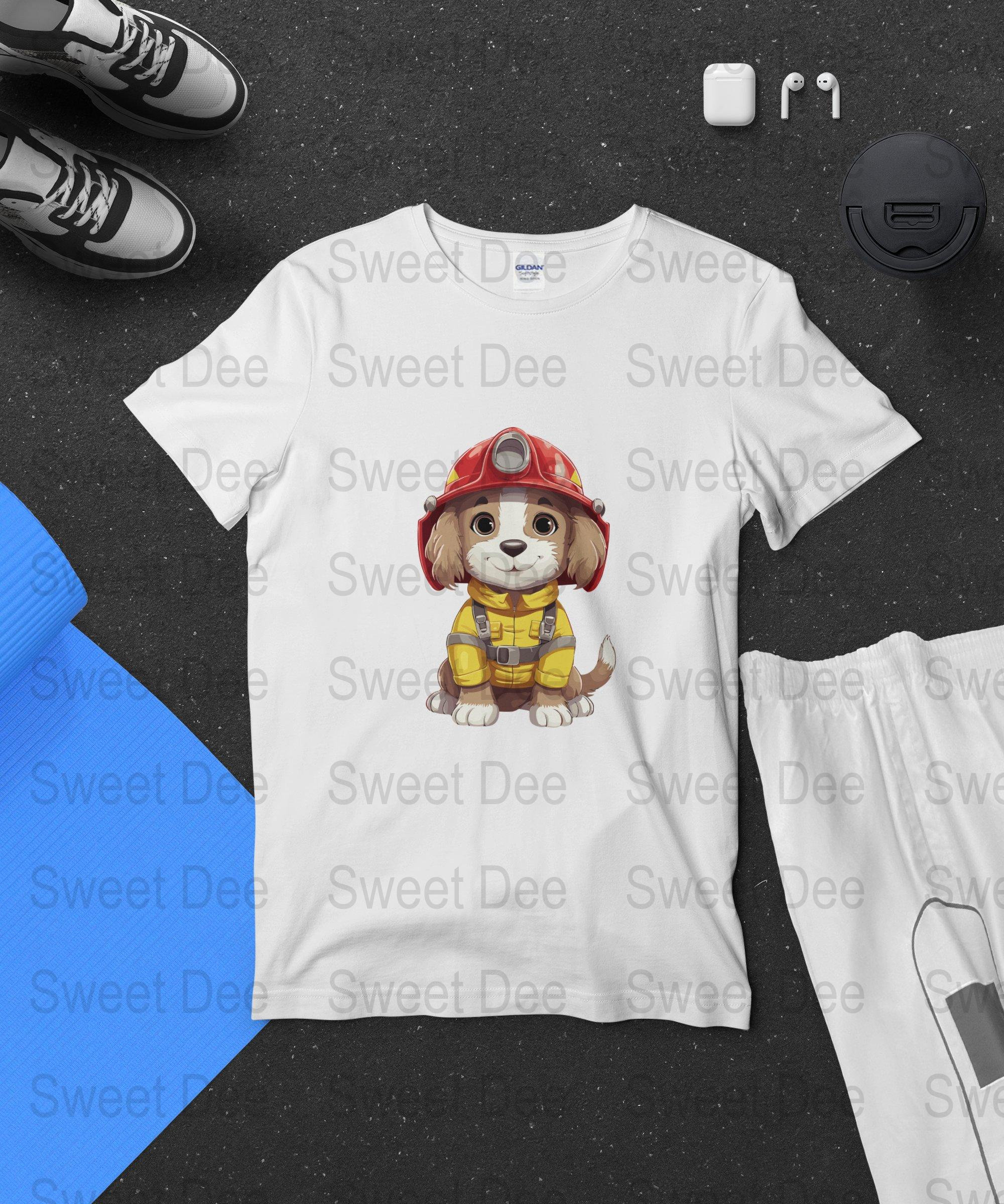 Cartoon Cute Dog Fireman Svg Png Eps, Commercial Use Clipart Vector ...