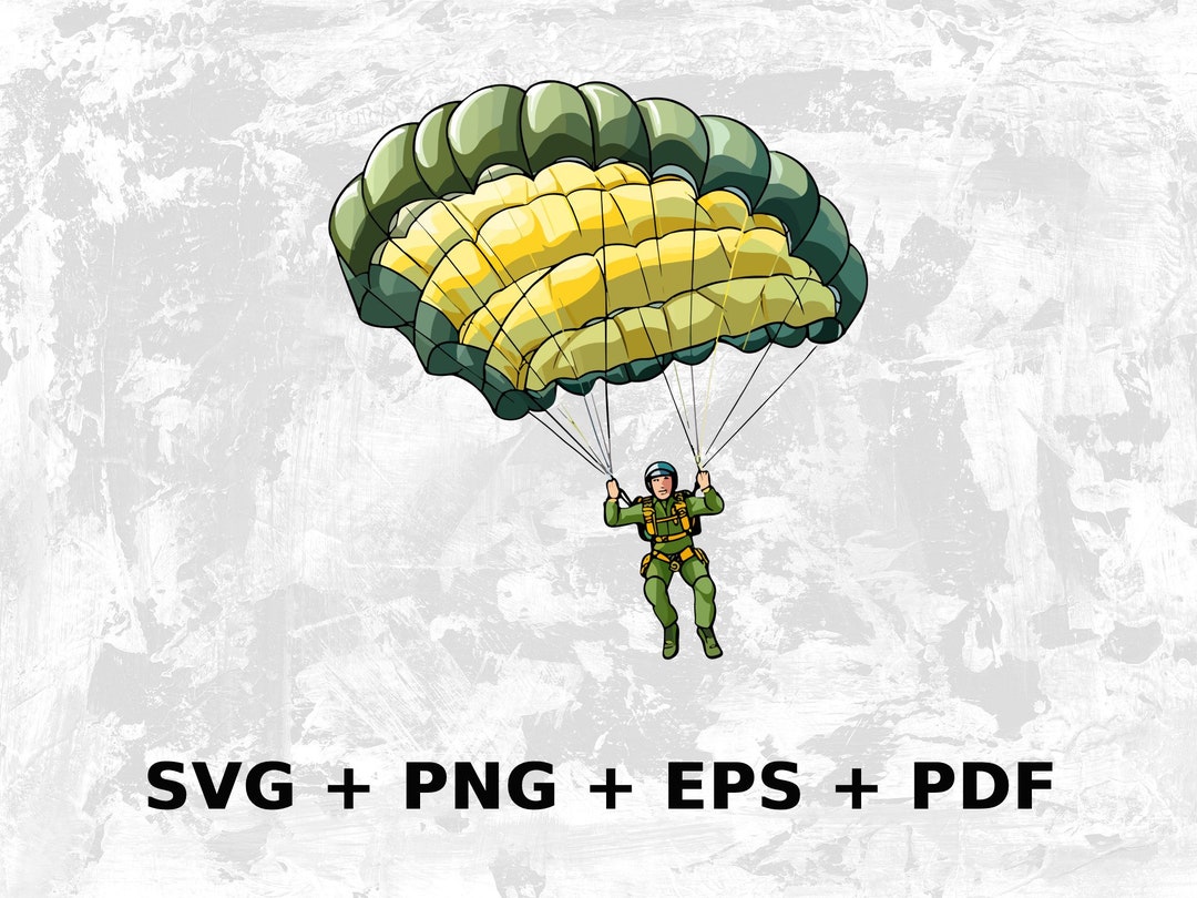 Parachute Man SVG Png Eps, Commercial Use Clipart Vector Graphics for ...