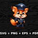 Cartoon Police Fox Svg Png Eps, Commercial Use Clipart Vector Graphics ...