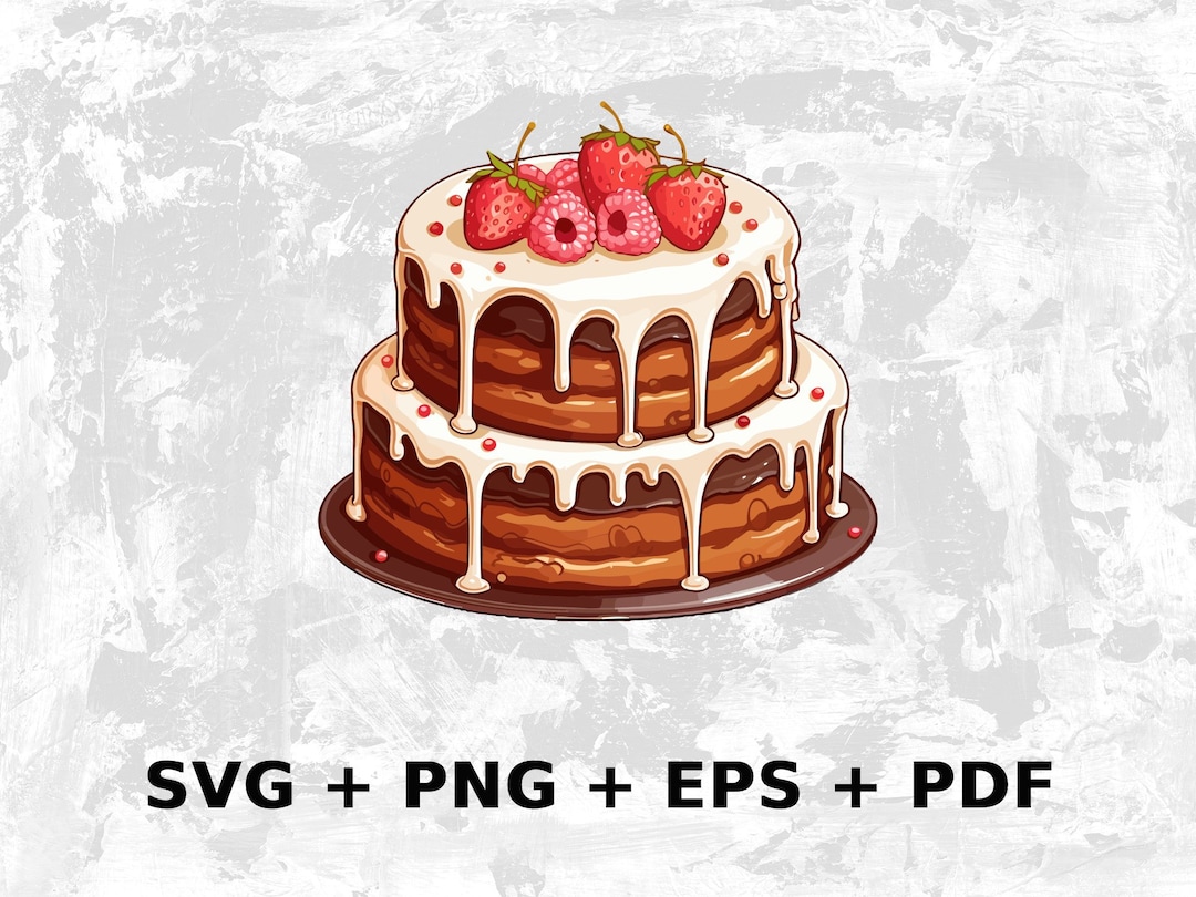 Cake SVG Png Eps, Commercial Use Clipart Vector Graphics for Wall Art ...