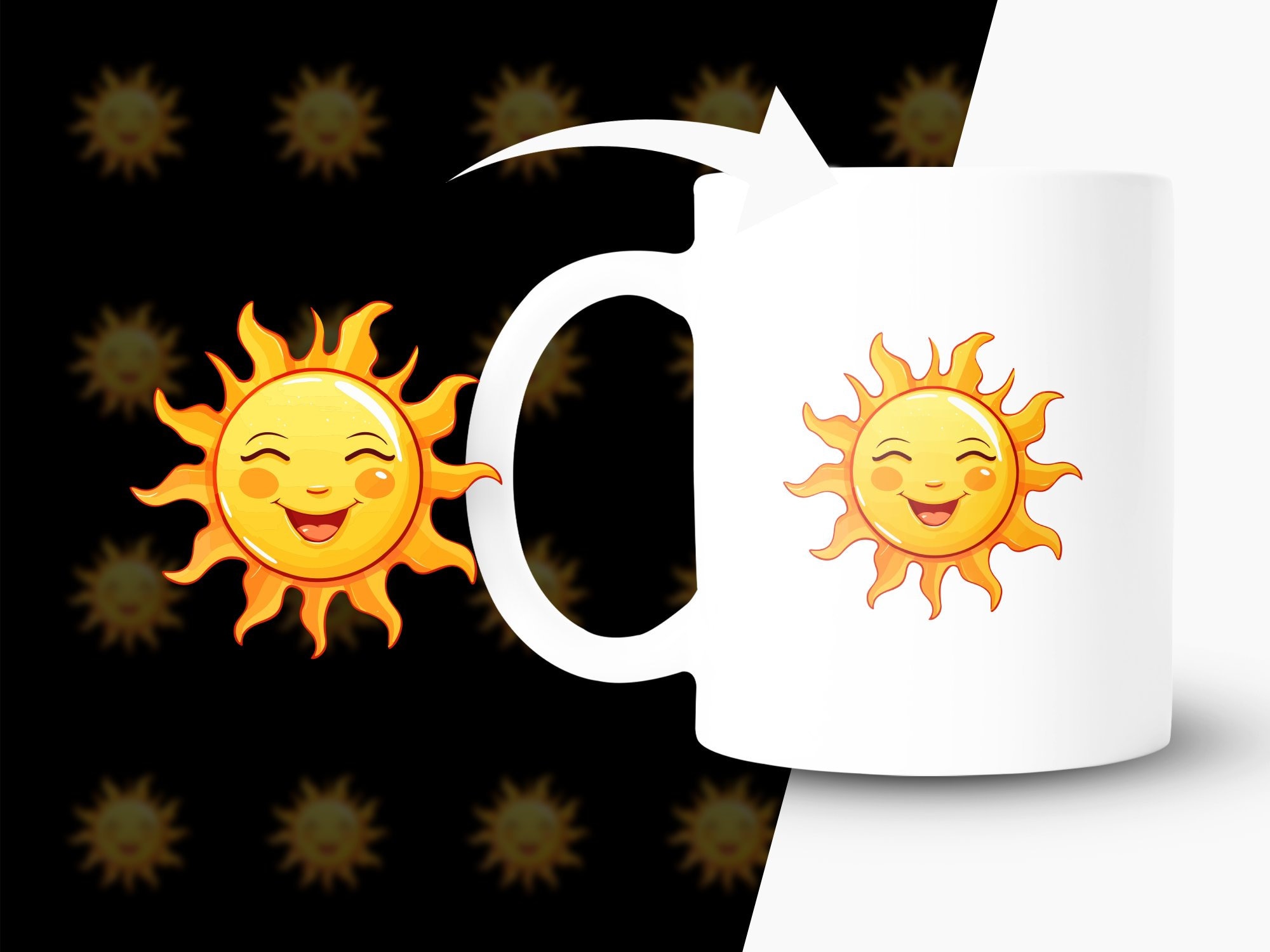 Sun Face SVG Png Eps, Commercial Use Clipart Vector Graphics for Wall ...