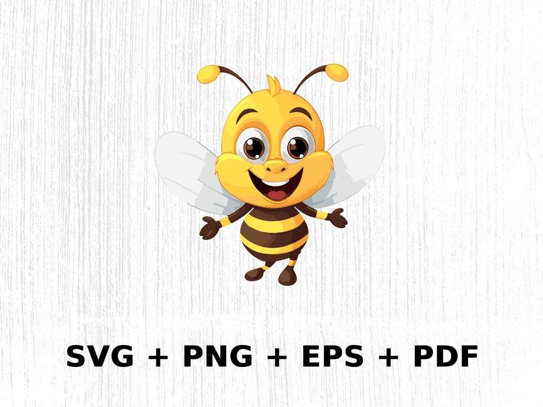 Cartoon Honey Bee SVG Png Eps, Commercial Use Clipart Vector Graphics ...