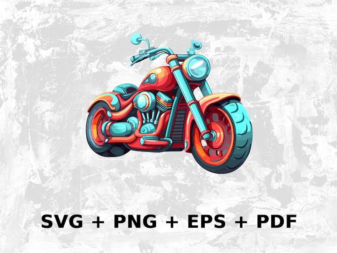 Cartoon Motorcycle Svg Png Eps, Commercial Use Clipart Vector Graphics ...