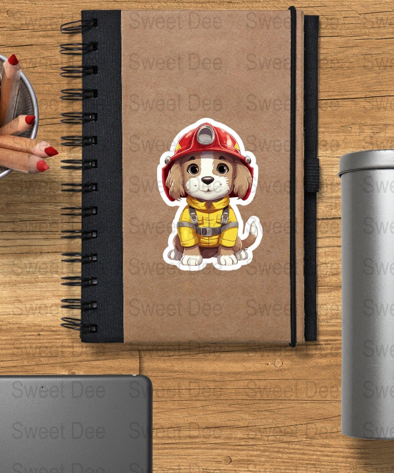 Cartoon Cute Dog Fireman Svg Png Eps, Commercial Use Clipart Vector ...