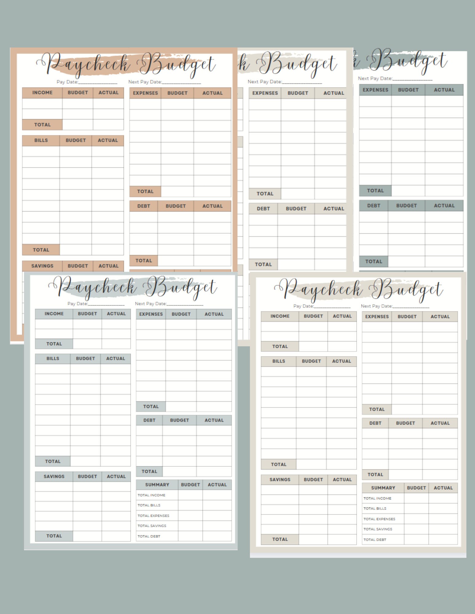 Simple Paycheck Budget Template, Printable Budget Planner Digital ...