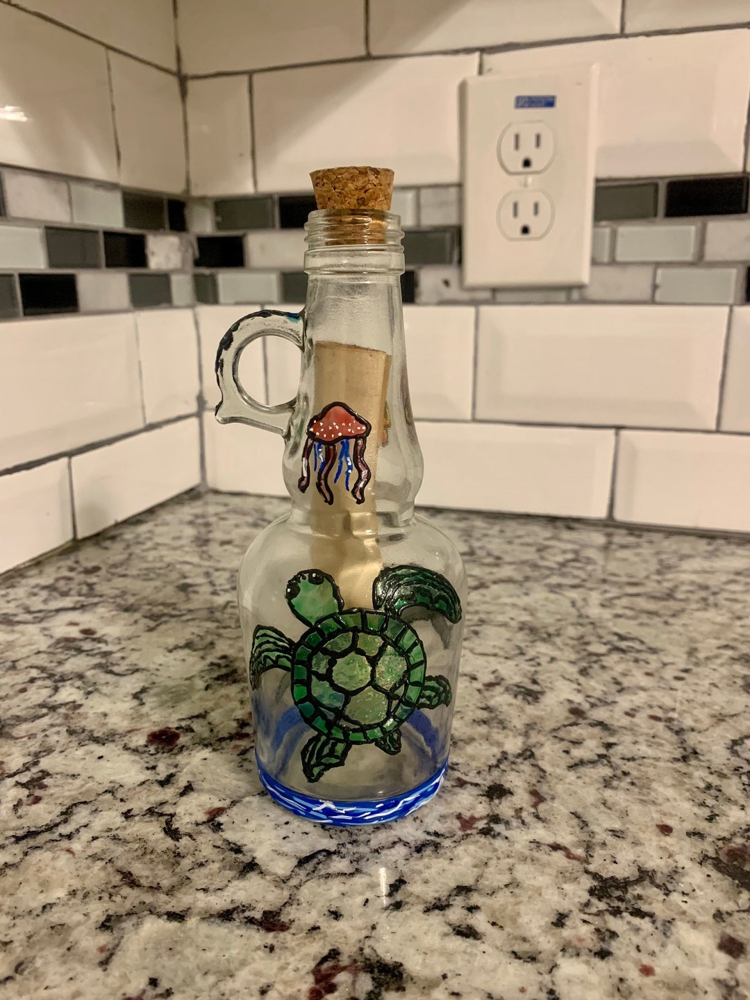 Faux Stained Glass Sea Creature Jar With Cork Lid - Etsy