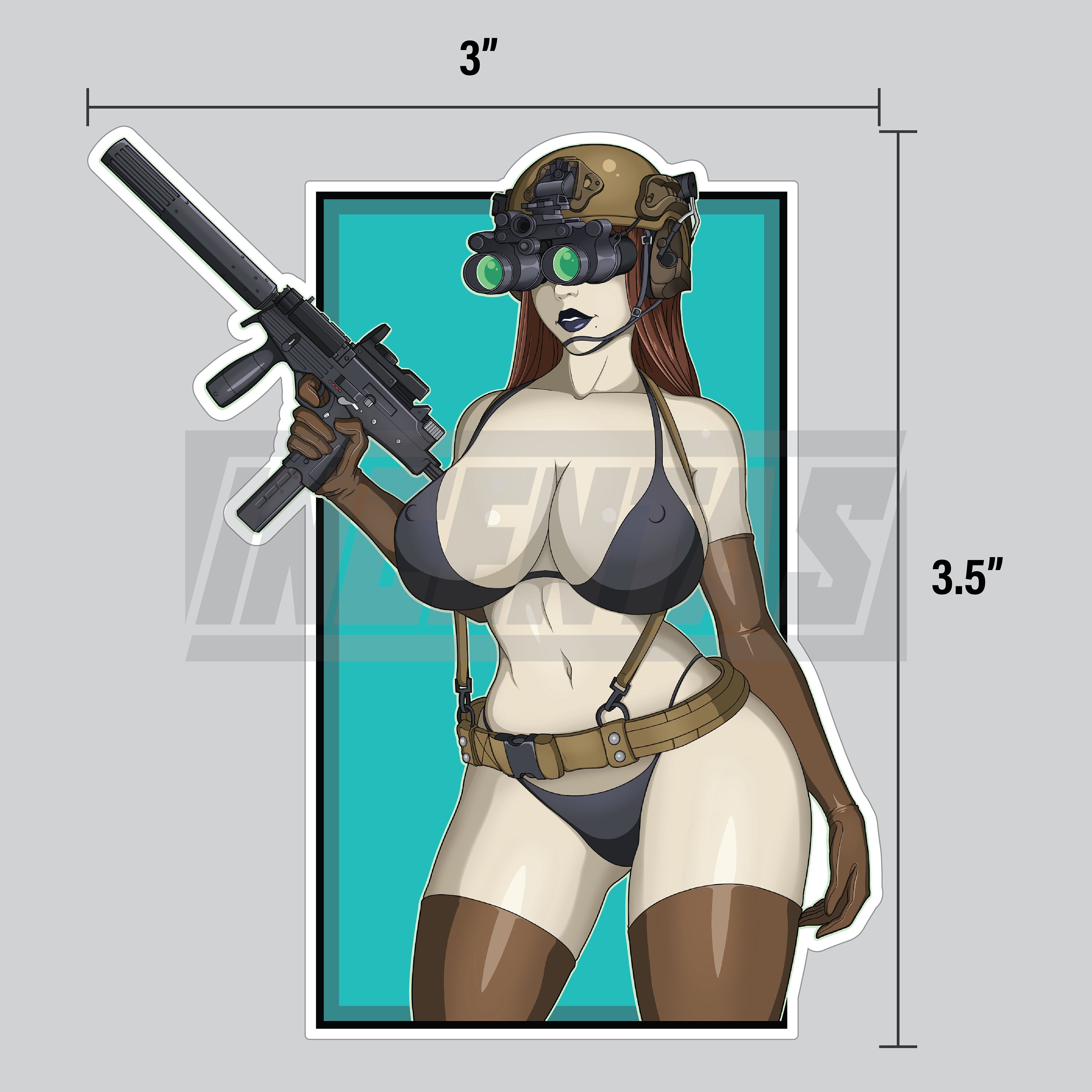 Tactical Military Girl Lewd Pinup Nightvision Waterproof Vinyl Sticker Decal - Etsy