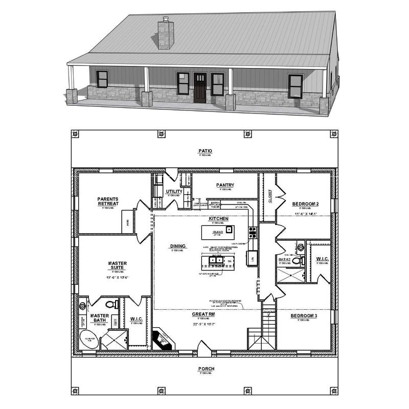 32x40 House Plans - Etsy