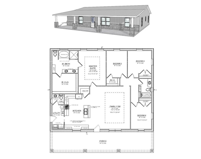 Willow Lane House Plan, 1664 Square Feet, Gable Roof Option - Etsy Canada