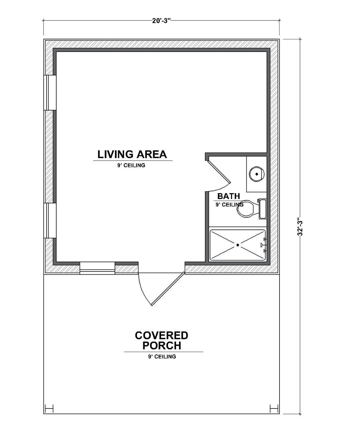 Camp House Plan: 410 Sq Ft Barndominium PDF Blueprints - Etsy