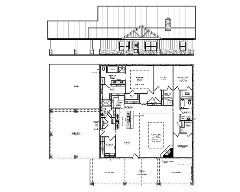 3 Bedroom Floor Plan CAD File: Custom Home Design Blueprint (digital ...