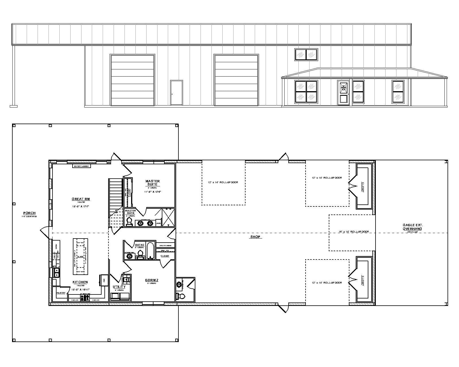 30x50 Pole Barn Floor Plans Two Story Pole Buildings Hansen