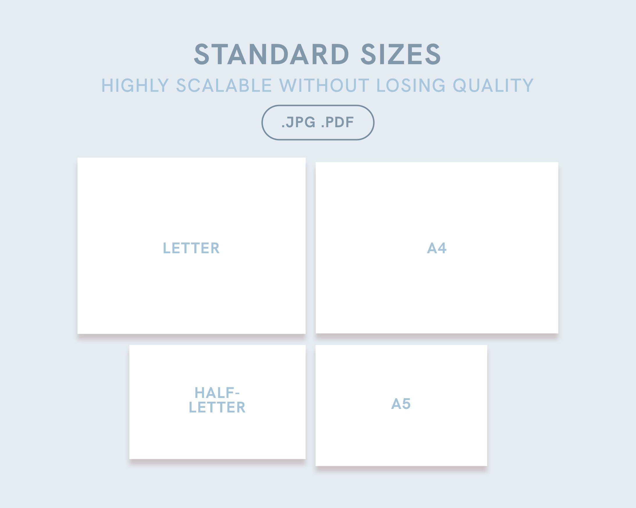 Printable Weekly Planner, Landscape Format for Letter, Half Letter, A4 ...