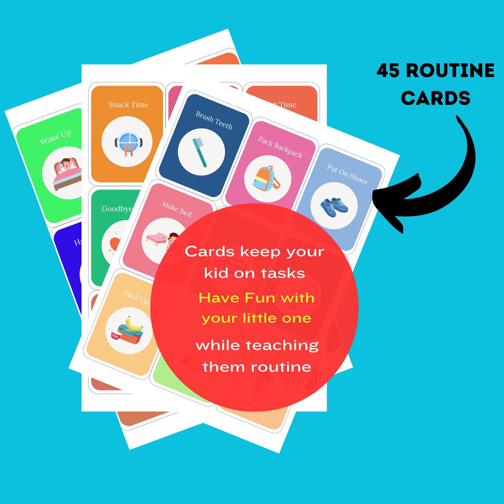 Routine Cards for Kidstoddler Routine Cards Morning Afternoon Evening ...