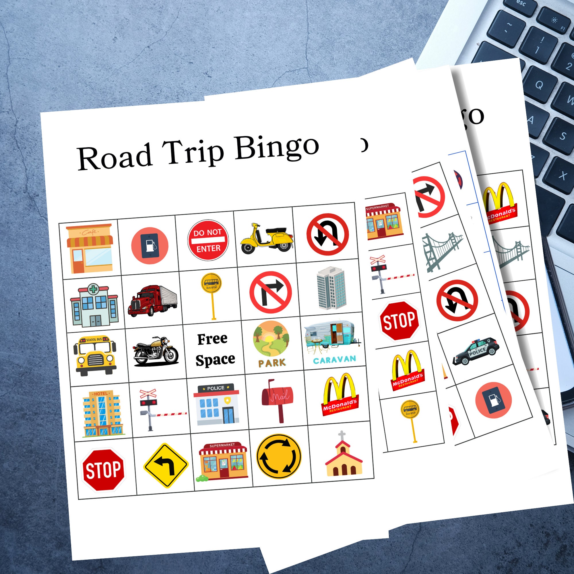 Road Trip Games Road Trip Bingo Printable Printable Games Bingo Instant ...