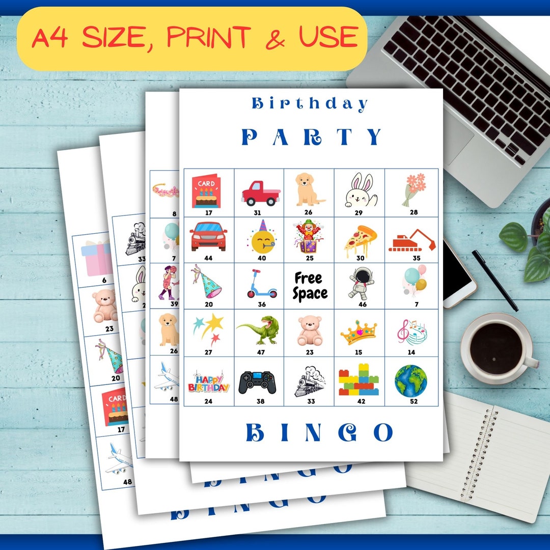 Birthday Party Bingo Games, Birthday Party Games, Printable Games for ...