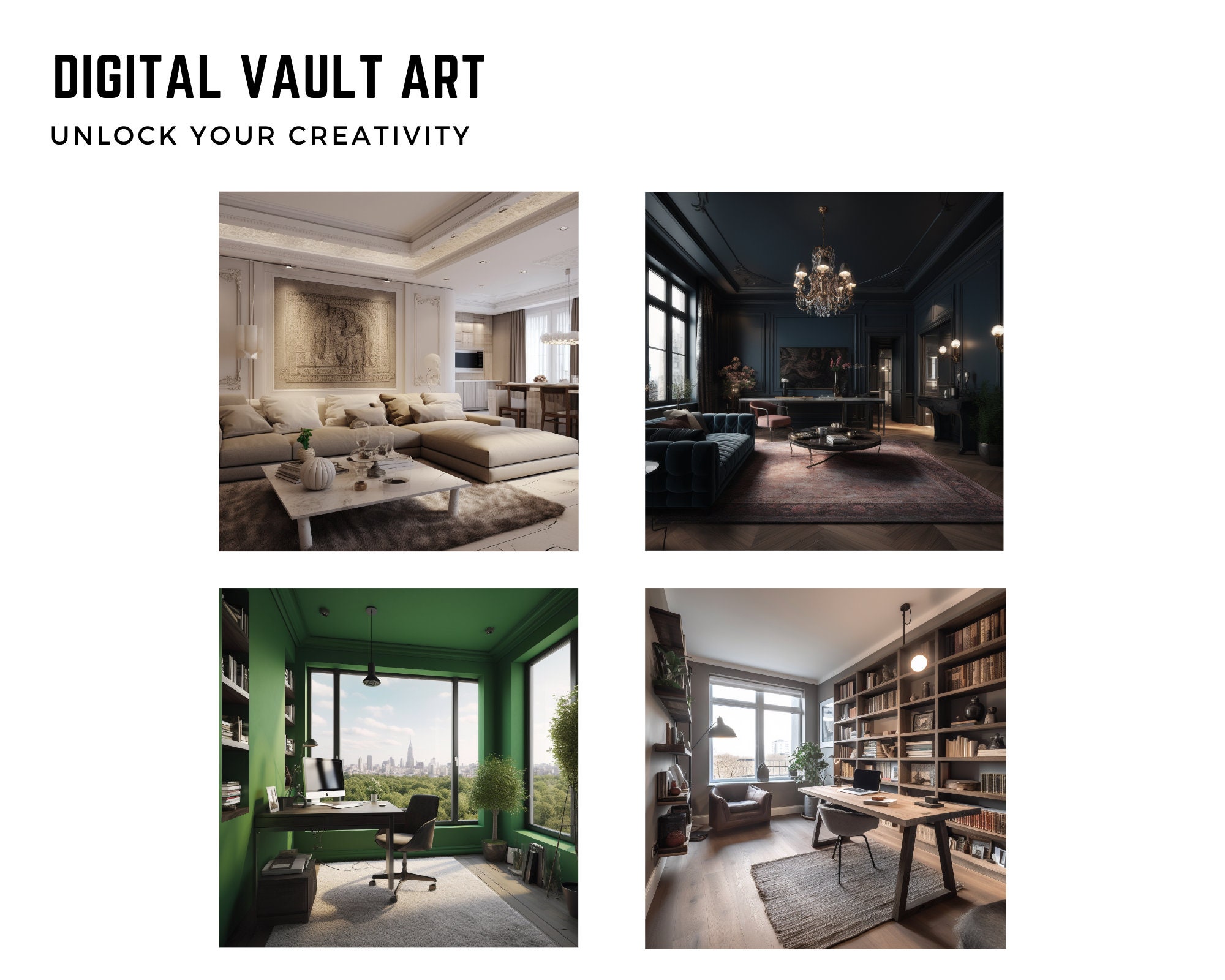 Modern Home Office Zoom Virtual Background | Digital Download ...