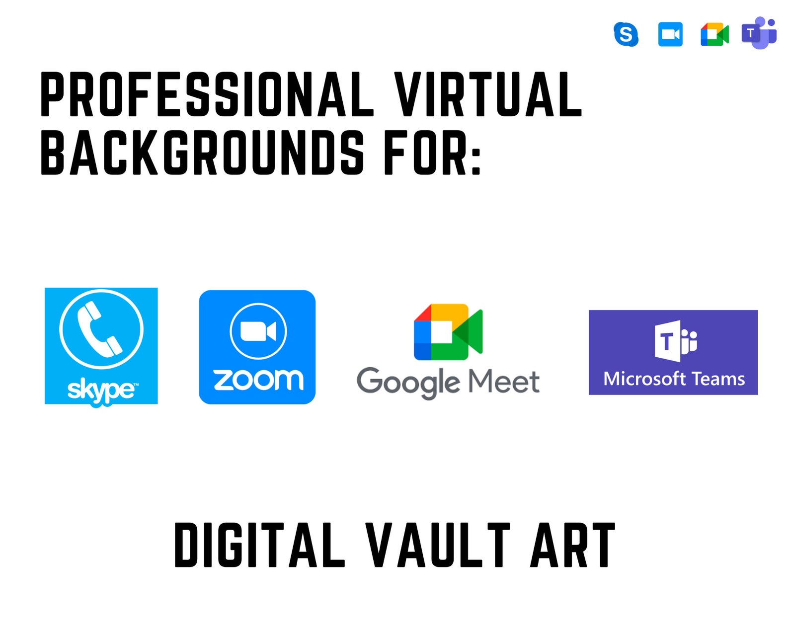 Modern Home Office Zoom Virtual Background | Digital Download ...