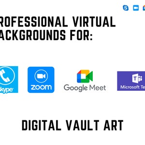 Modern Home Office Zoom Virtual Background | Digital Download ...