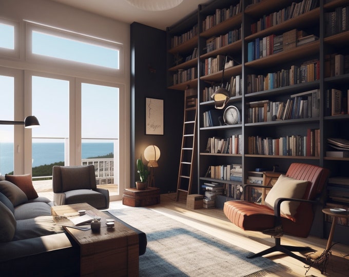 Modern Home Office Zoom Virtual Background | Digital Download ...