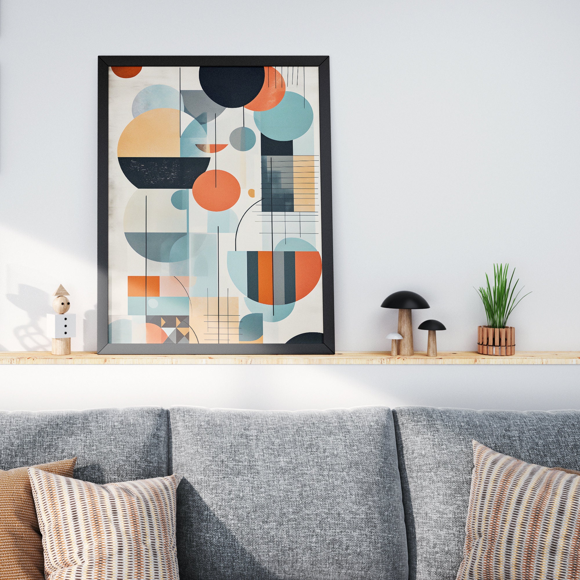 Mid Century Modern Poster, Boho Wall Art, Retro Color, Retro Wall Decor ...