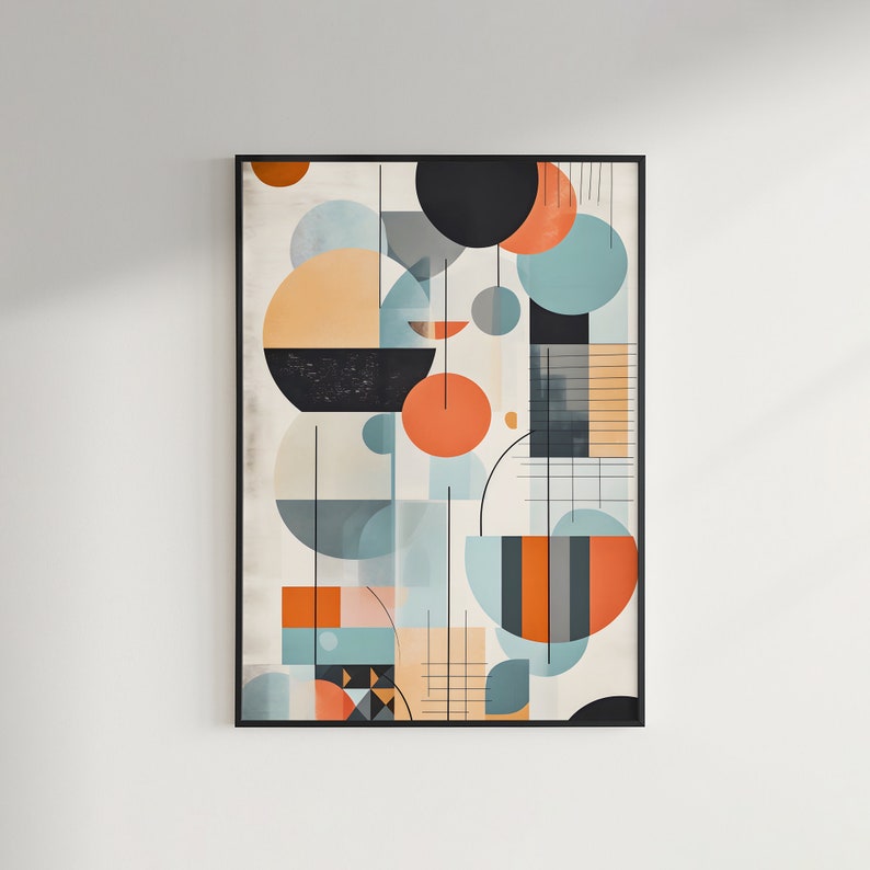 Mid Century Modern Poster, Boho Wall Art, Retro Color, Retro Wall Decor ...