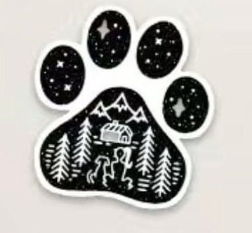 Camping Hiking Climbing Outdoors Dog Paw Sticker - Etsy