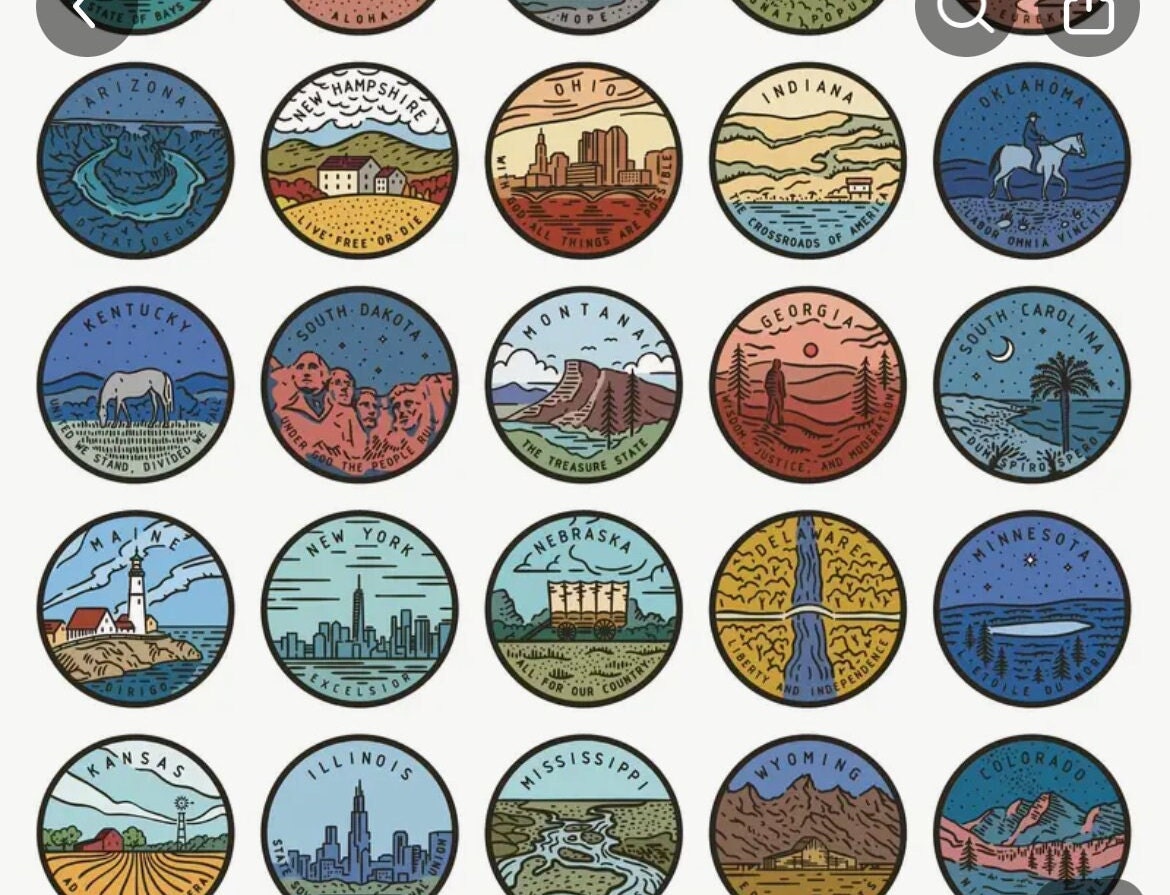 50 Unique US State Stickers Perfect for Travelers, Adventurers, and ...