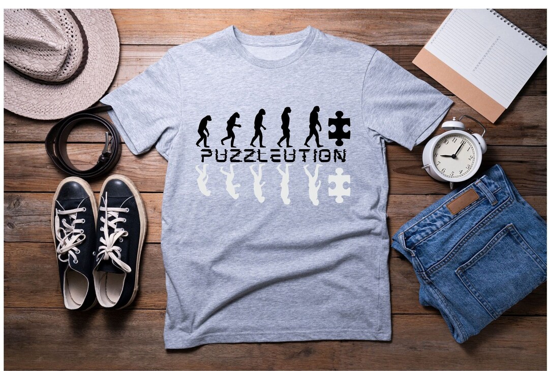 Puzzle Evolution Shirt, Jigsaw Puzzle Shirt, Puzzle Shirt, Puzzle Man ...