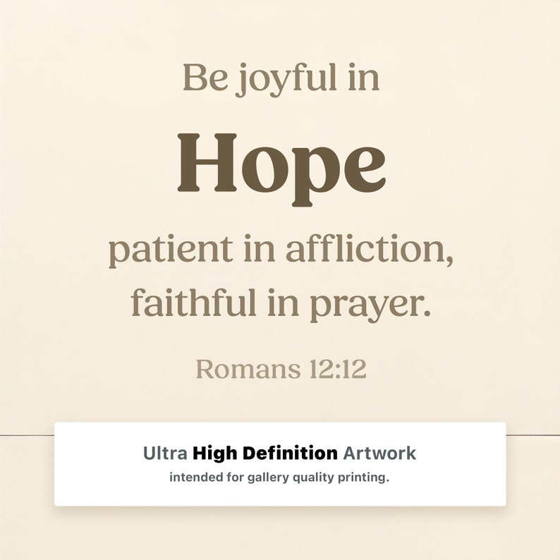 Be Joyful in Hope Minimalism Printable Digital Artwork by Risen ...