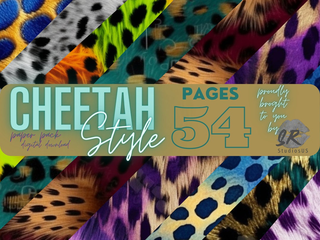 Cheetah Style Paper Pack 54 Pages Digital Download - Etsy