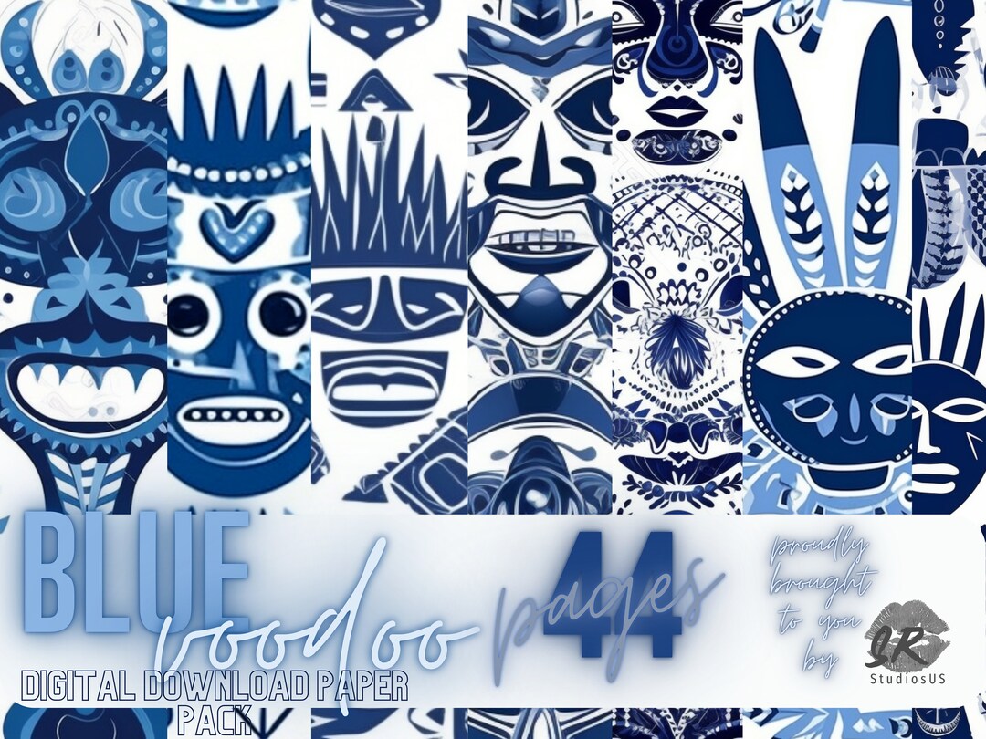 Blue Voodoo Paper Pack. 44 Pages. Digital Download. - Etsy