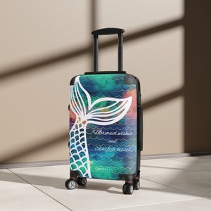 Mermaid Wishes Suitcase, Pink, Blue, Orange, Available in 3 Sizes ...