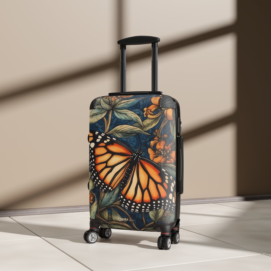 The Elegant Monarch Butterfly Suitcase, Available in 3 Sizes, Carry on ...