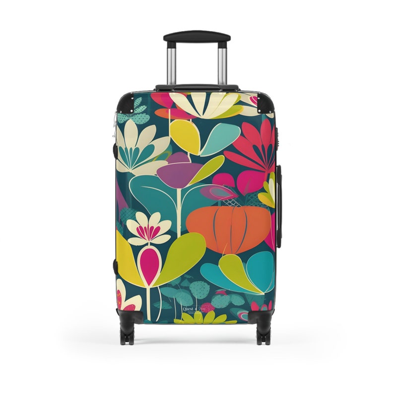 Retro Flowers in Our Funky Fauna Design, Rolling Luggage, Available in ...