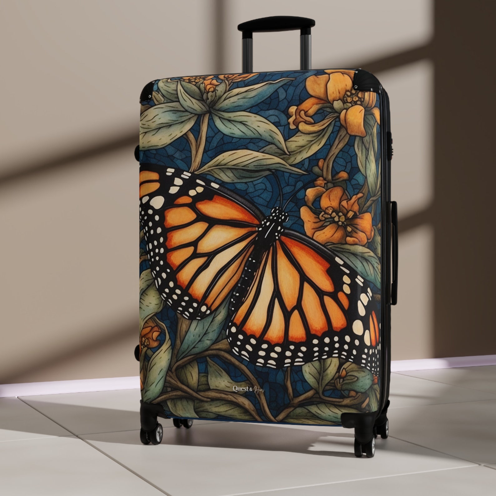 The Elegant Monarch Butterfly Suitcase, Available in 3 Sizes, Carry on ...