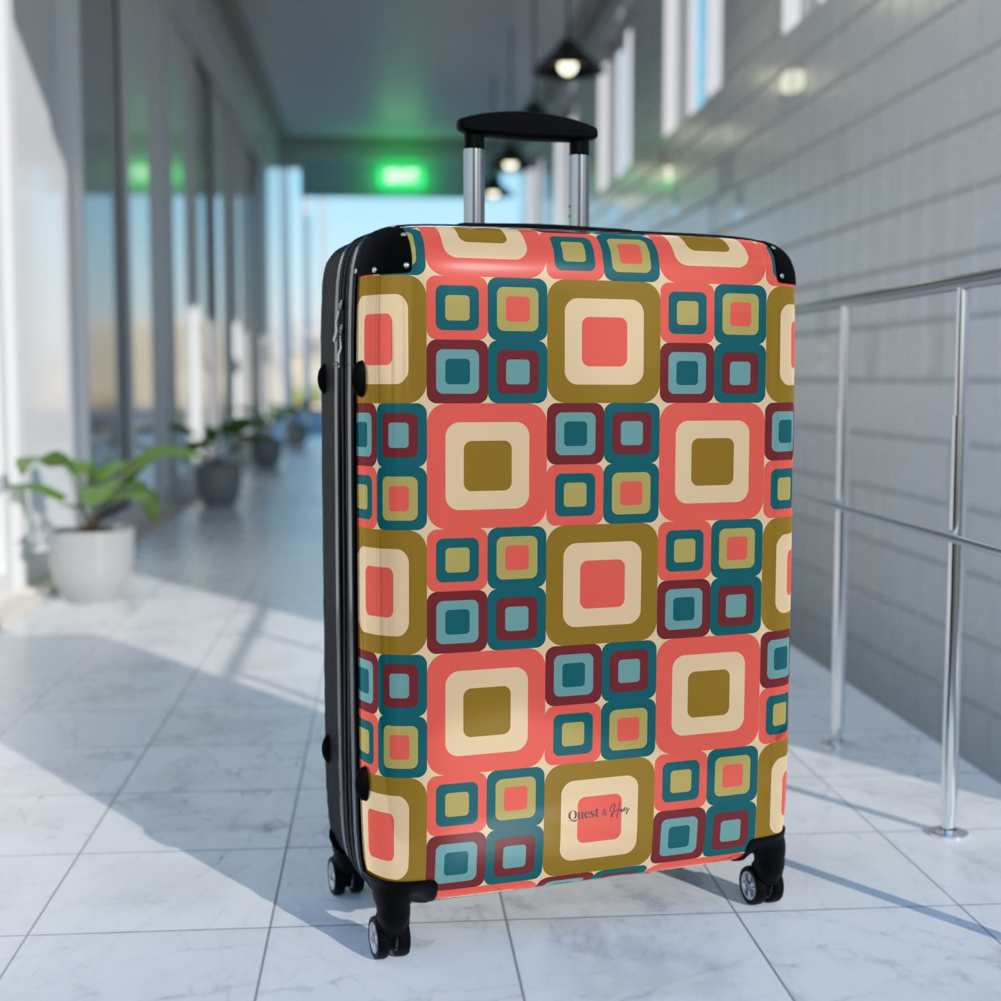 Rolling Luggage Carry on Suitcase With Wheels Mid-century Modern ...